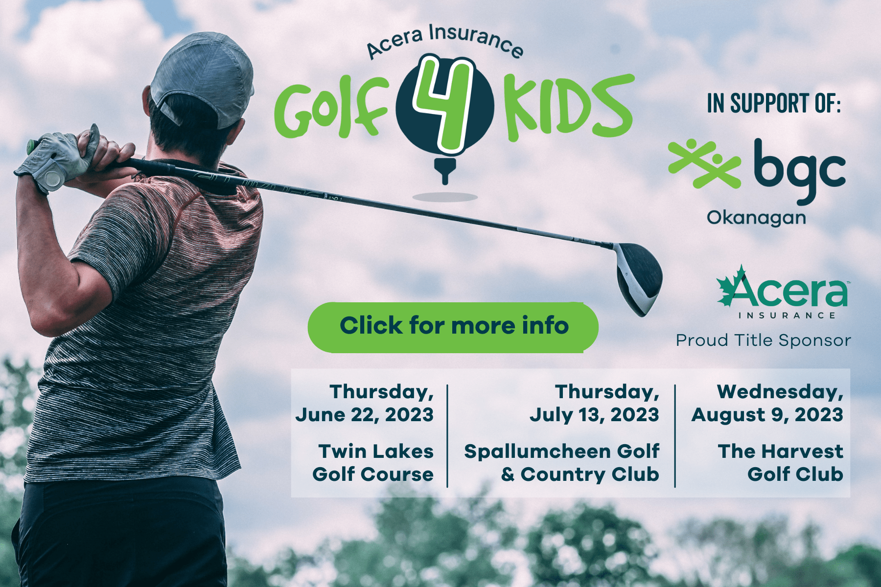 2023 Acera Insurance Golf 4 Kids Fundraising Tournaments | BGC Okanagan